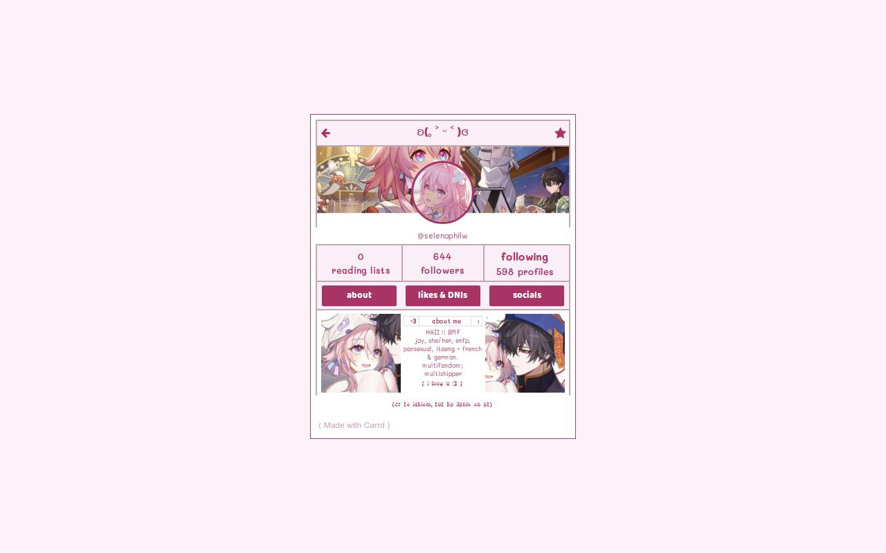 wattpad carrd